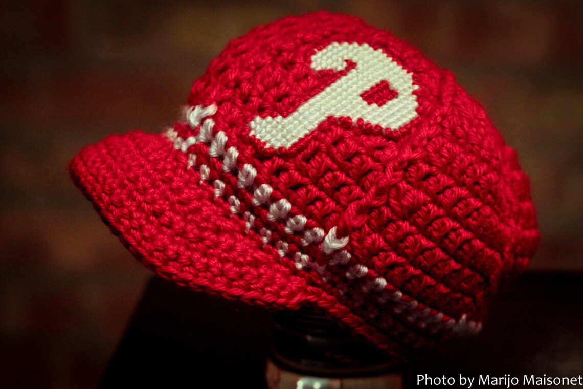 Philadelphia Phillies Inspired Crocheted Baseball Cap newborn Children ...
