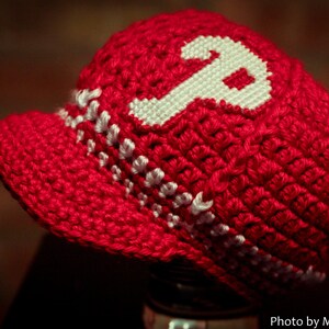 Philadelphia Phillies Inspired Crocheted Baseball Cap newborn Children ...