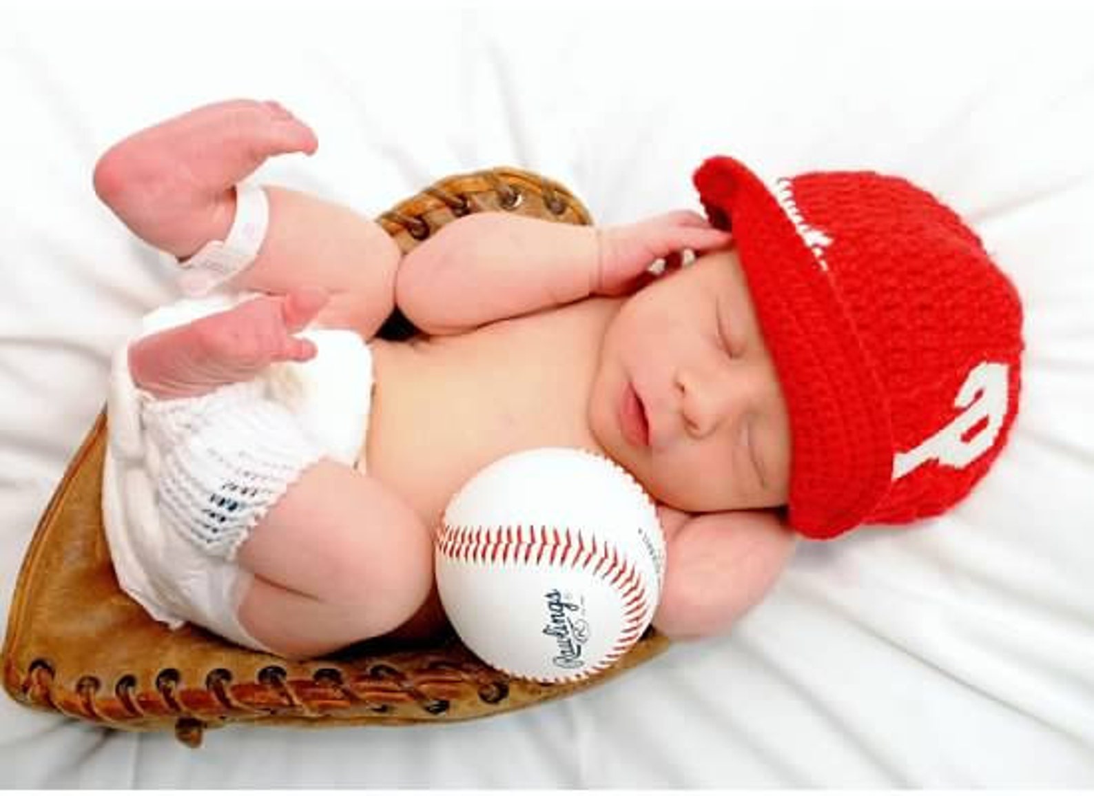 Philadelphia Phillies Inspired Crocheted Baseball Cap newborn Children ...