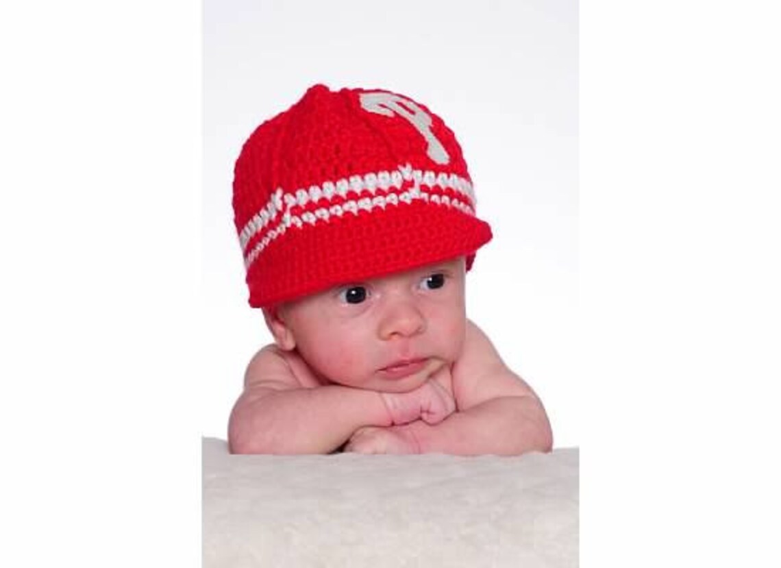 Philadelphia Phillies Inspired Crocheted Baseball Cap newborn Children ...
