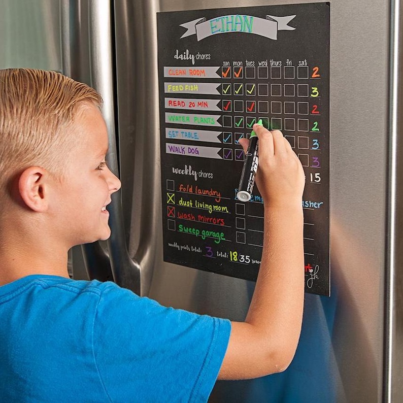 Magnetic Behavior Chart for Kids | Routine List With 2 Markers - Etsy