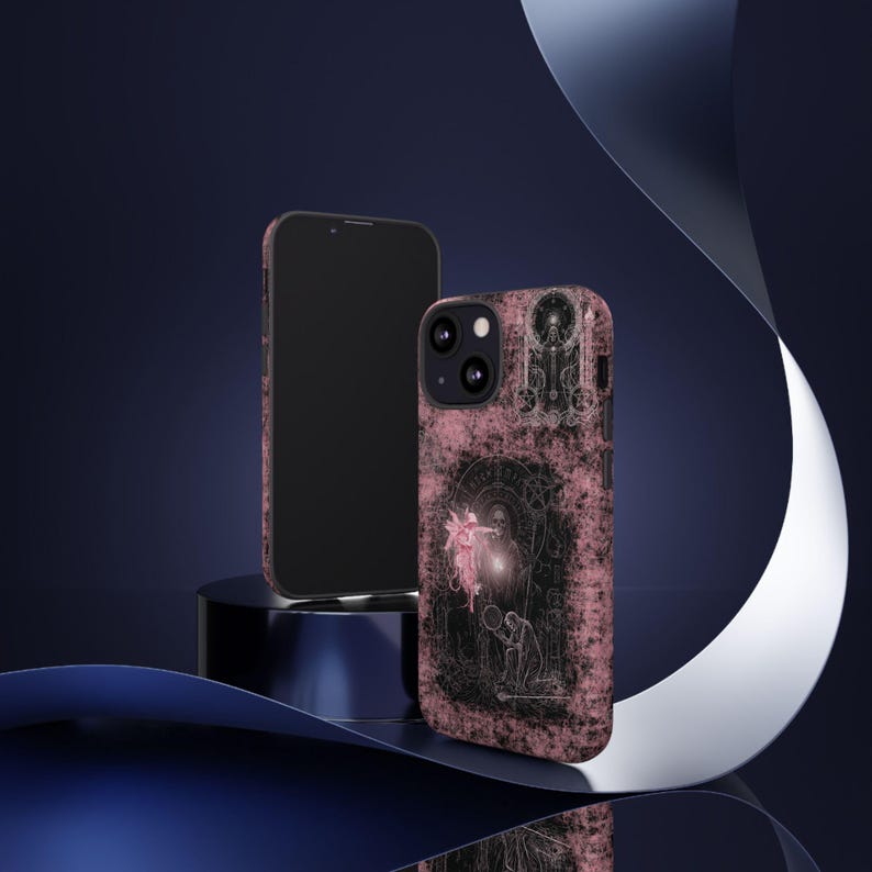 Pastel Goth Phone Case, Pink Grim Reaper iPhone 16 15 14 Pro Max Cover ...