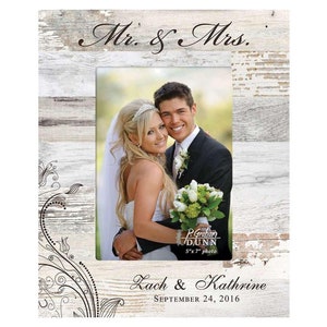 Personalized Wedding Photo Frame - Engraved Wood Wedding Picture Frame ...