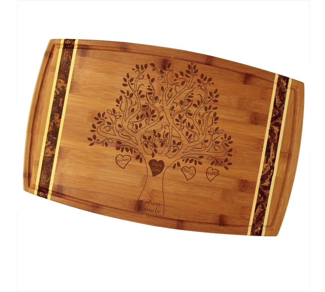 Engraved Family Tree Personalized Cutting Board 18 X - Etsy