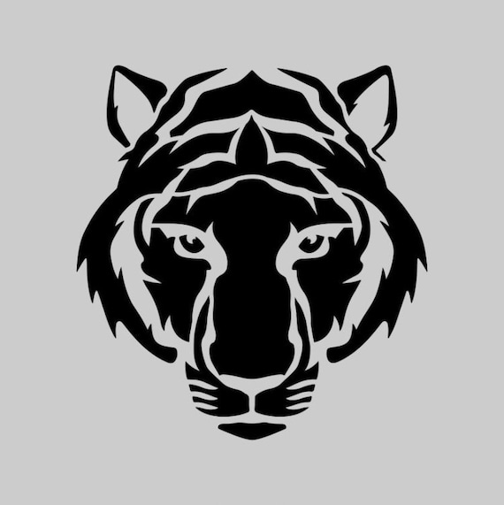 Simple Tiger Face Stencil