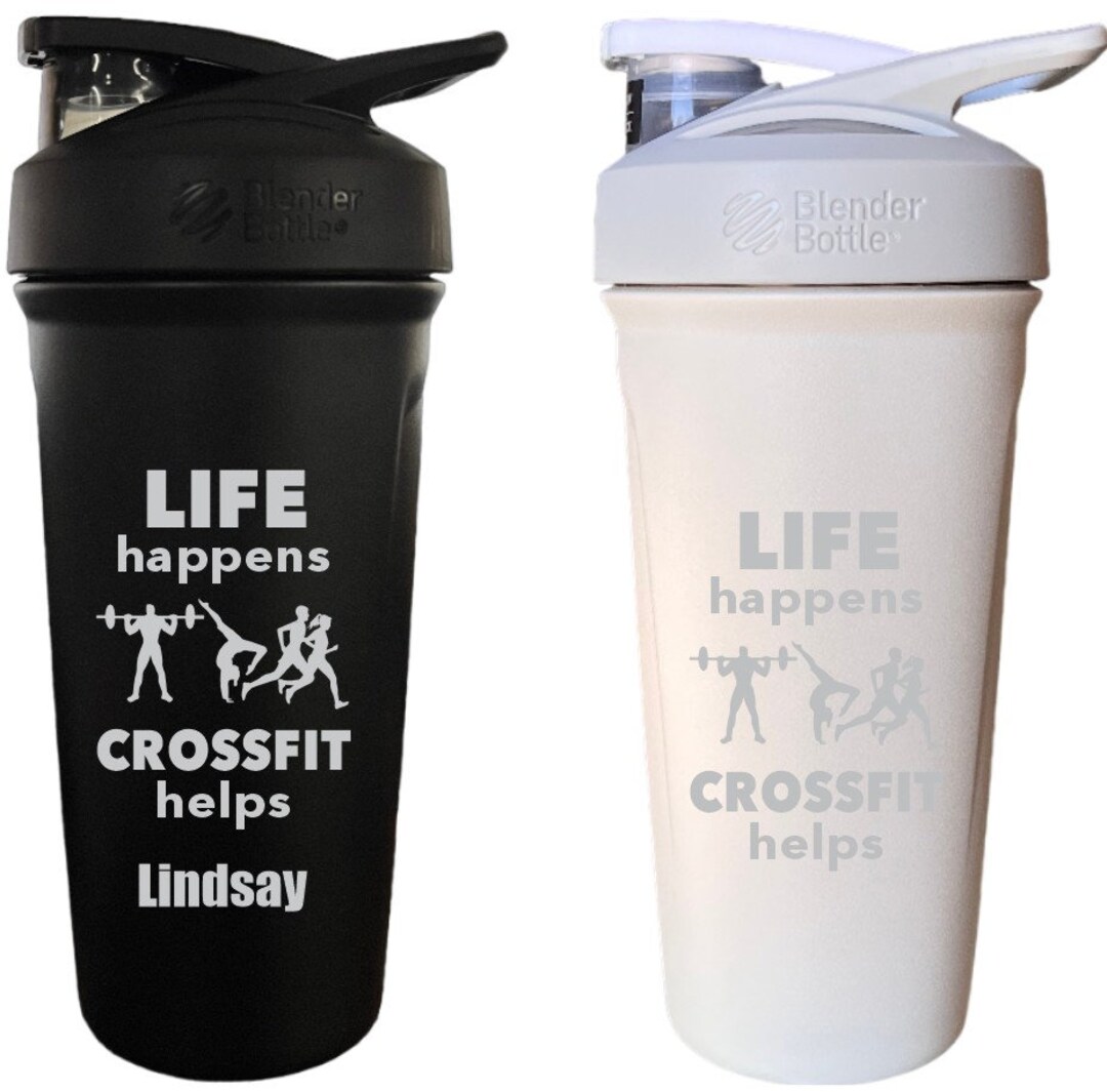 Custom Workout Blender Bottle, Personalized Stainless Insulated Strada ...