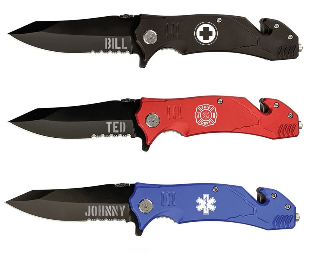Bison River Customized Aluminum Rescue Knife, 3.5" Blade - Gift for Him ...