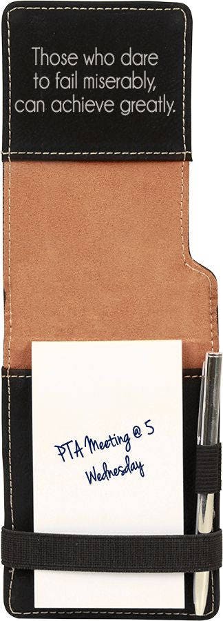 Personalized Faux Leather Notepad With Pen - Laser Etched Professional ...