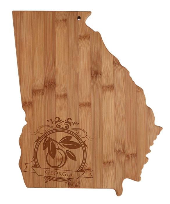 Personalized Georgia Cutting Board - Engraved Bamboo State Shape - Etsy