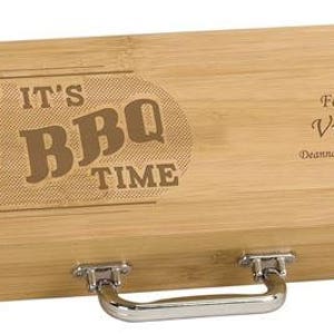 Grill Master Bamboo 5 Piece BBQ Set - Engraved Groomsman Gift, Custom ...