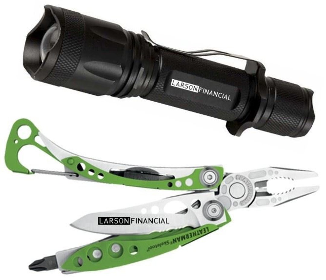 Engraved Leatherman Gift Set - Rechargeable Flashlight Gift Set ...
