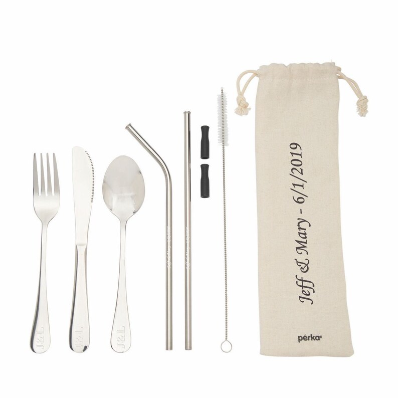6-piece Reusable Cutlery Set | Reusable Utensils | Reusable Straws - Etsy