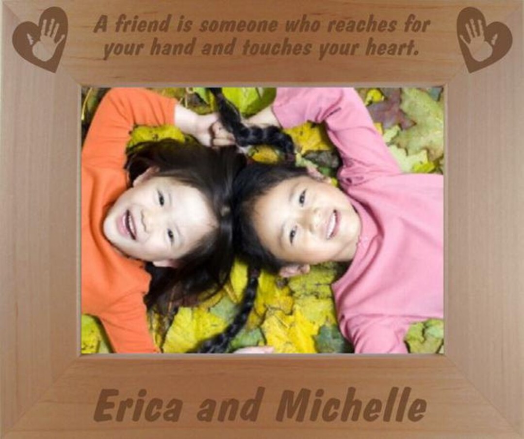 Personalized Best Friends Photo Frame - Engraved Wood Friends Picture ...