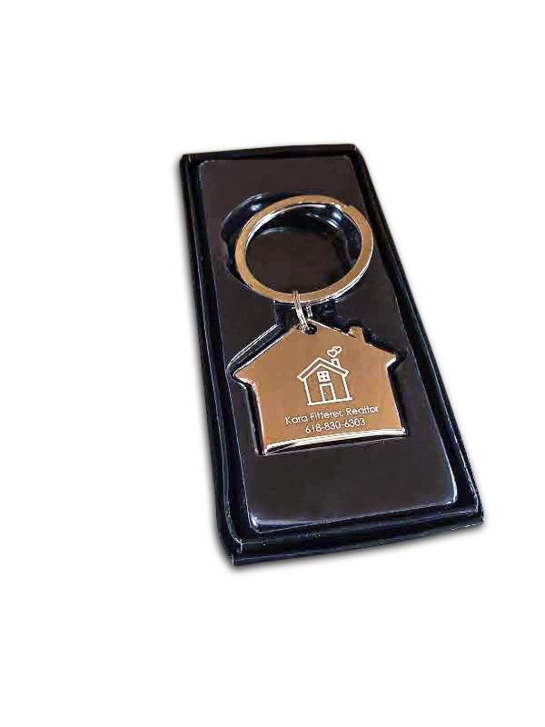 Silver House Shaped Keychain | Realtor Closing Gift | Housewarming Gift ...