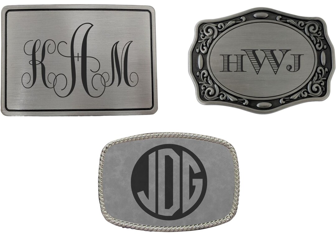 Monogrammed Initial Belt Buckle - Personalized Unique Belt Buckle Gift ...