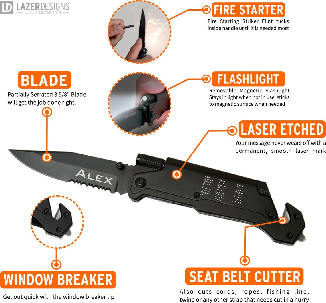 Engraved Morse Code Rescue Survival Knife - Morse Code Signal Reference ...