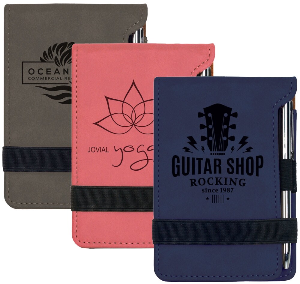 Personalized Faux Leather Notepad with Pen Laser Etched | Etsy
