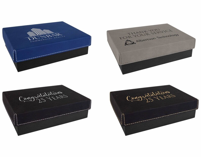 Engraved Leather 2 Piece Gift Box - Custom Wedding Gift Box - Engraved ...