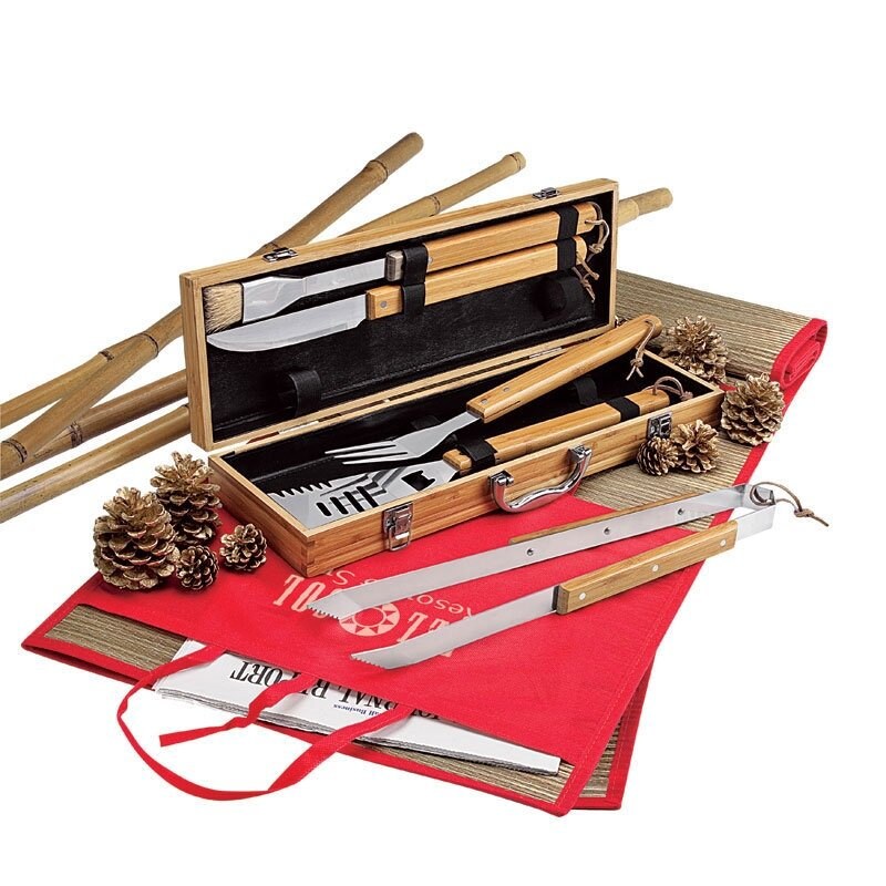 Grill Master Bamboo 5 Piece BBQ Set - Engraved Groomsman Gift, Custom ...