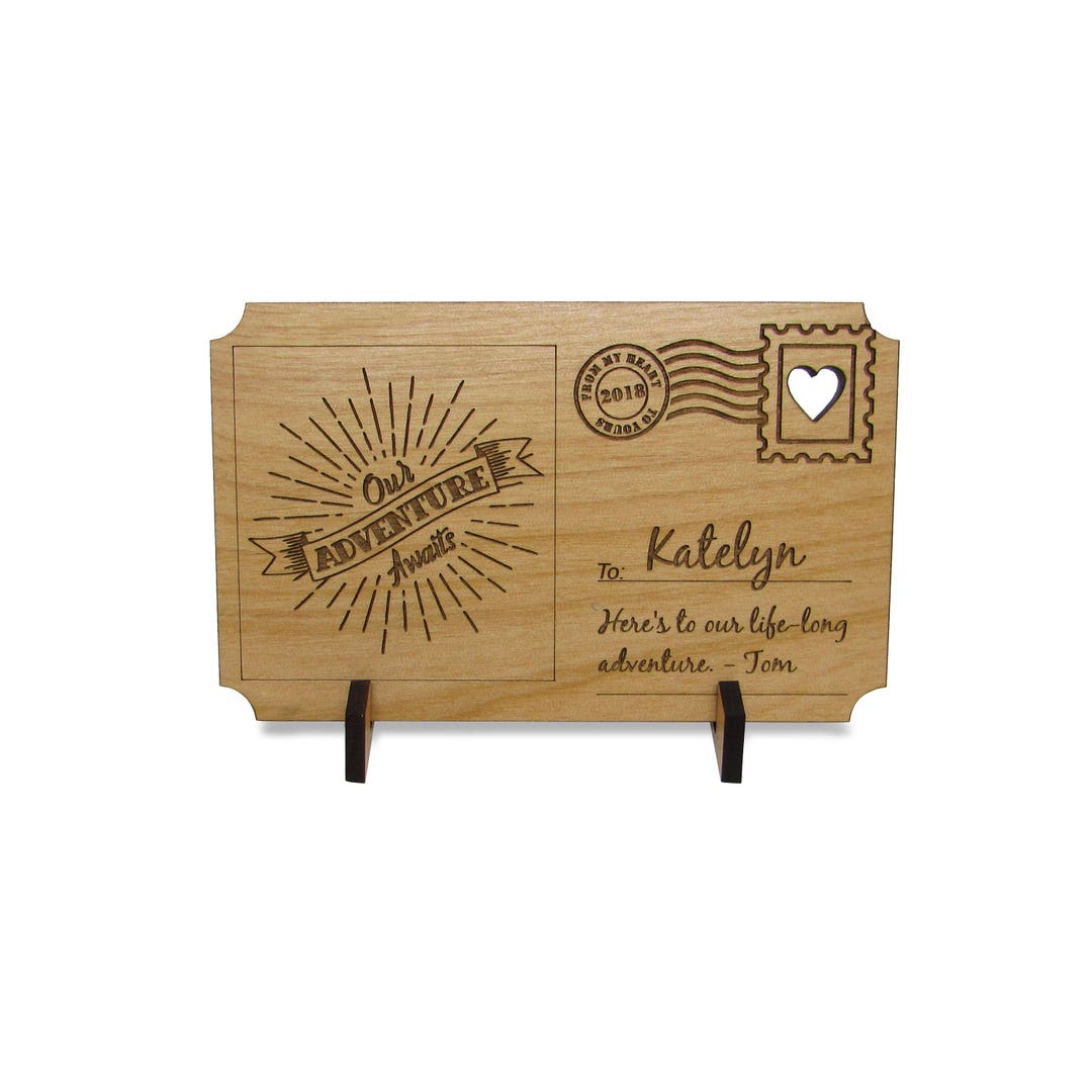 Personalized Valentine's Day Postcard - Gifts for Him or Her - Wood ...