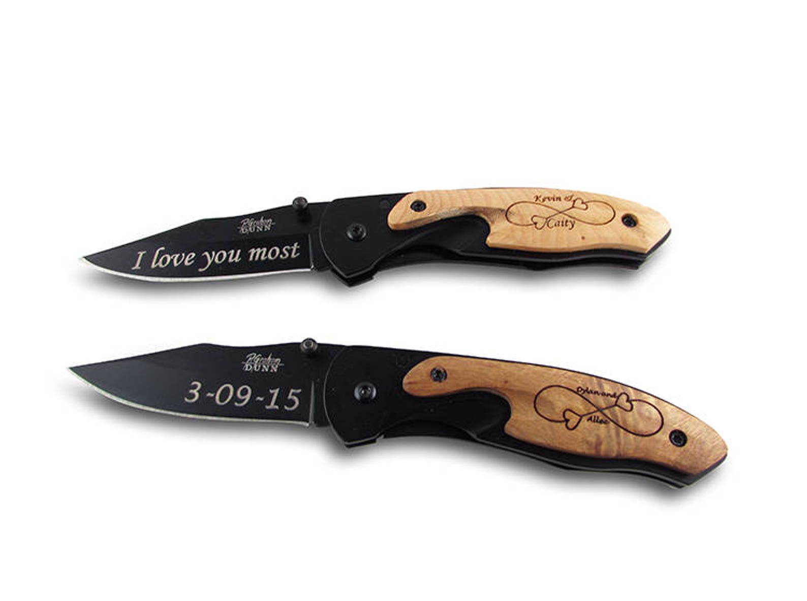 13 of Personalized Knife Custom Engraved Black Blade Wood Inlay Knife ...
