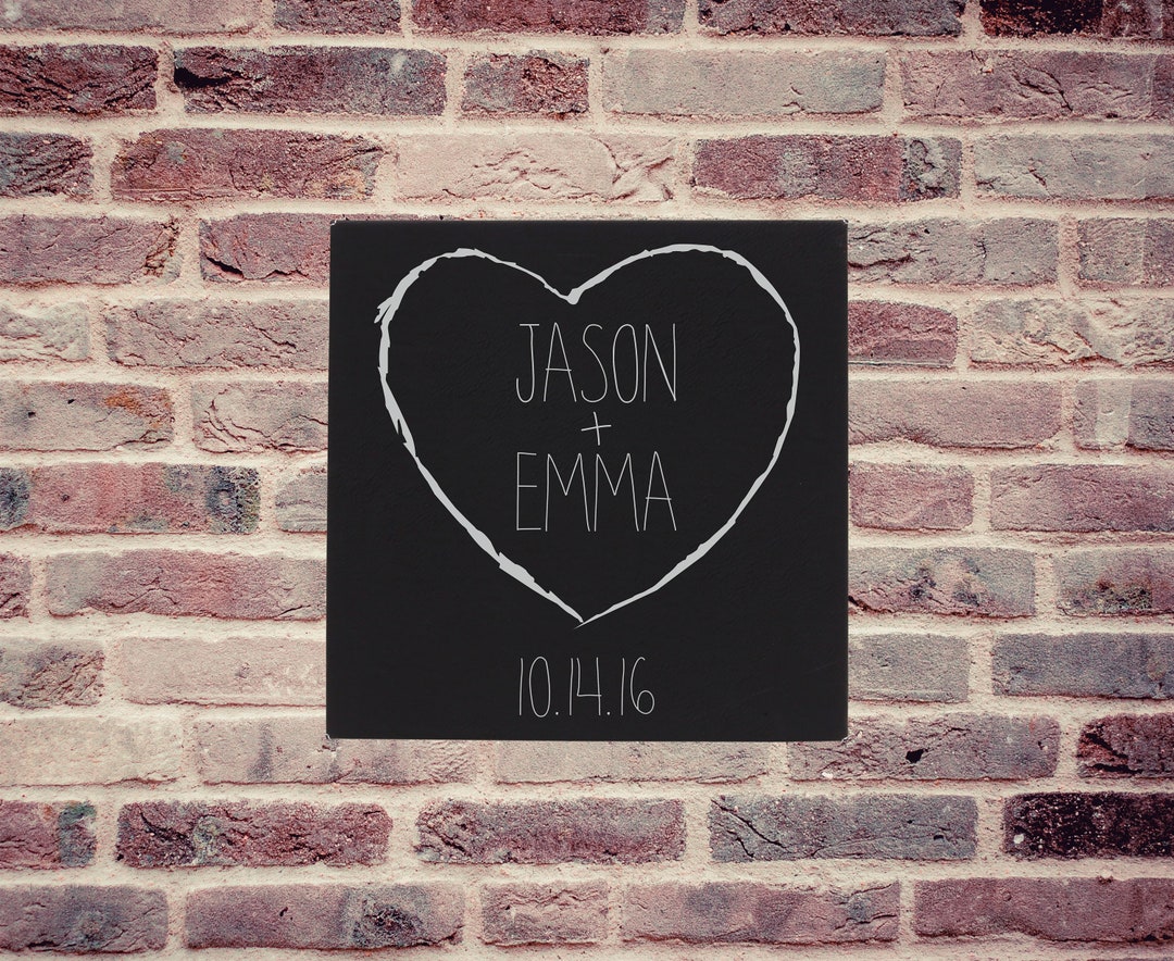 Personalized Wall Art - Names in Heart Engraved Wall Art - Home Decor ...
