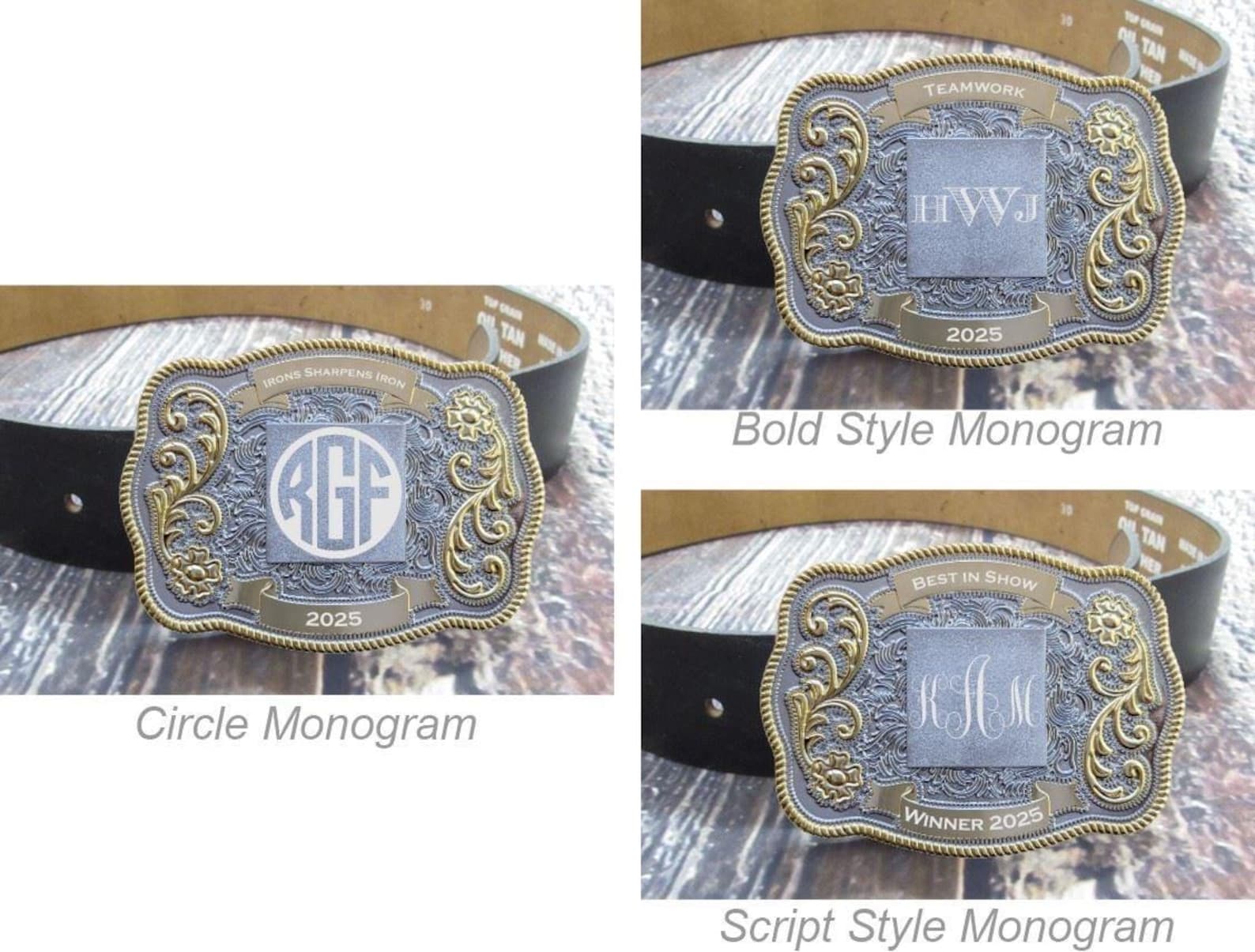 Personalized Gold & Silver Belt Buckle - Vintage - Unisex - Custom ...