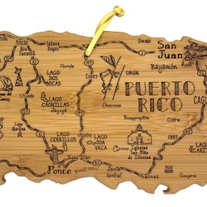 Personalized Puerto Rico Cutting Board landmarks Puerto Rico - Etsy