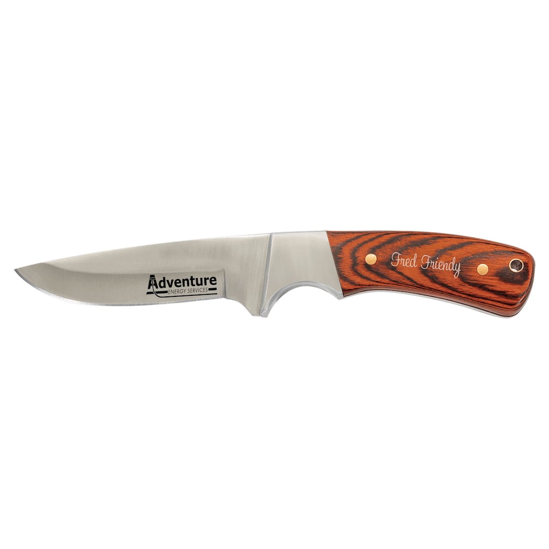 Bison River Custom Wood Fixed Blade Hunting Knife 3.75" - Wood Handle ...