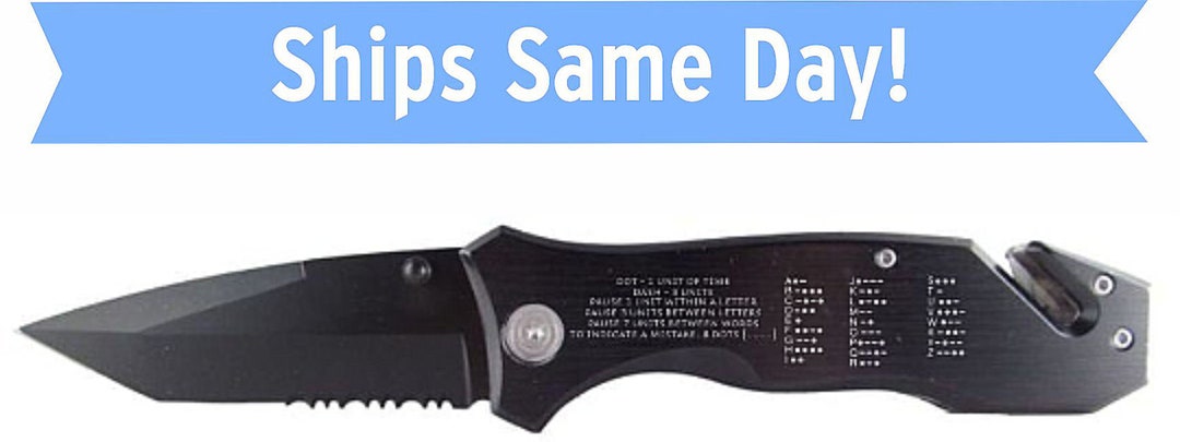 Engraved Morse Code Rescue Survival Knife Morse Code Signal - Etsy
