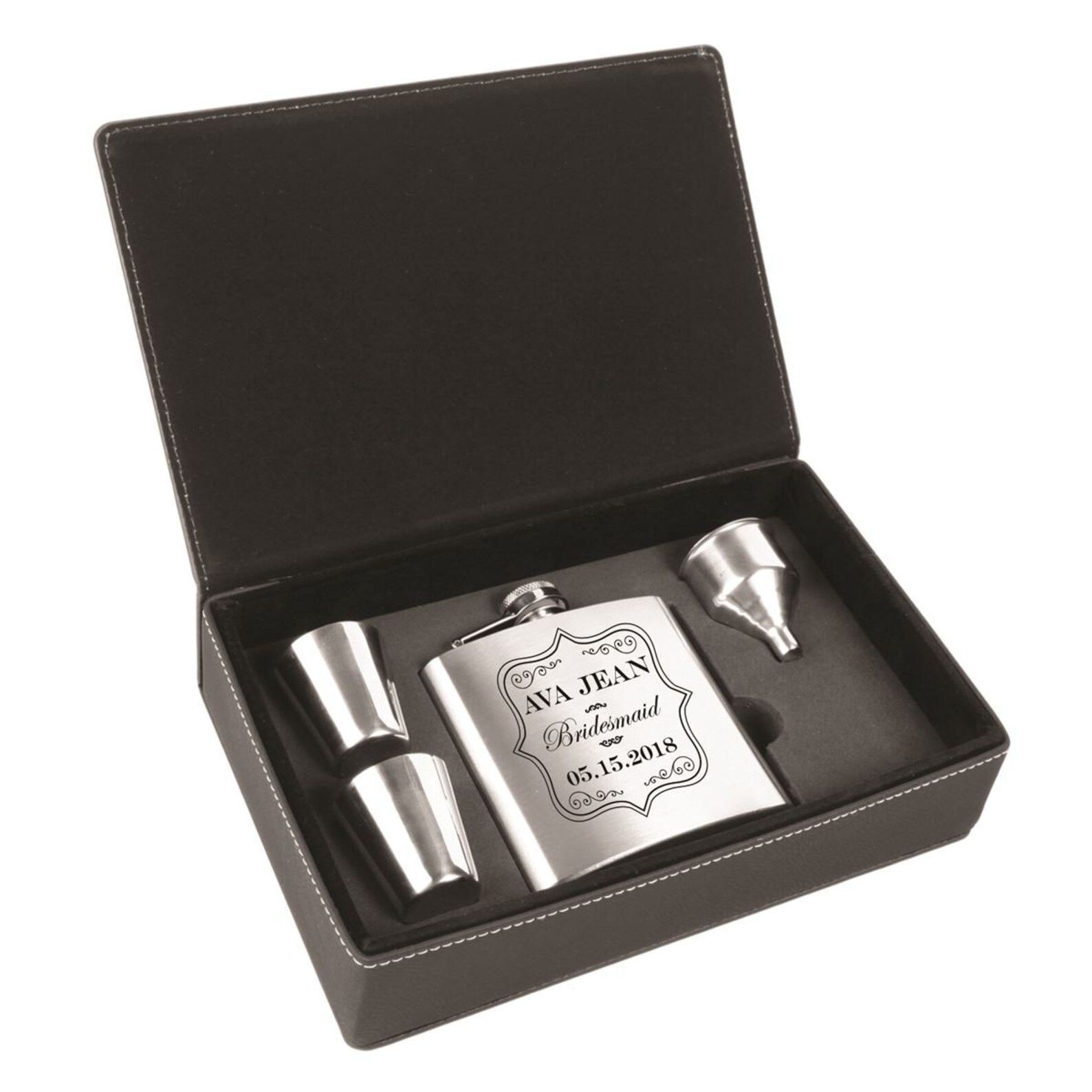Personalized Wedding Flask Gift Set, Bridesmaids Gifts, Groomsmen Gifts ...