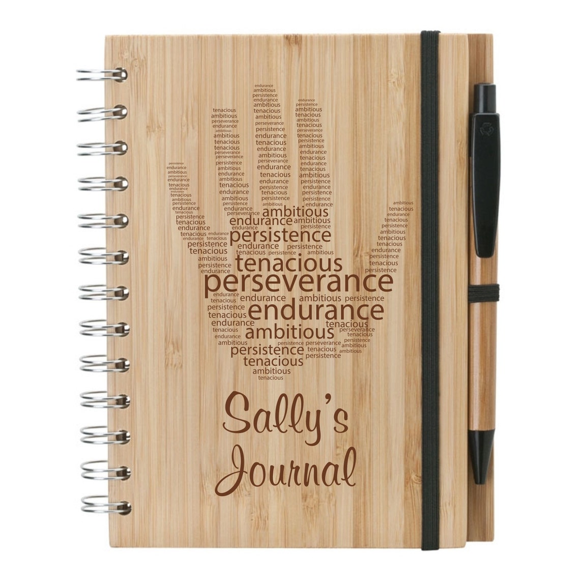 Custom Engraved Bamboo Notebook With Pen Personalized | Etsy