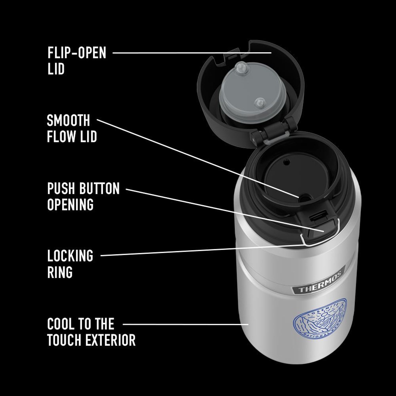 Engraved Thermos Stainless King 24oz Direct Drink Bottle - Personalized ...