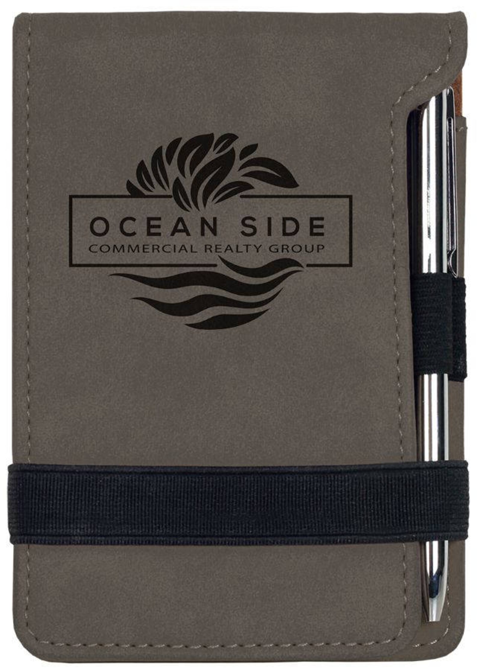 Personalized Faux Leather Notepad With Pen - Laser Etched Professional ...