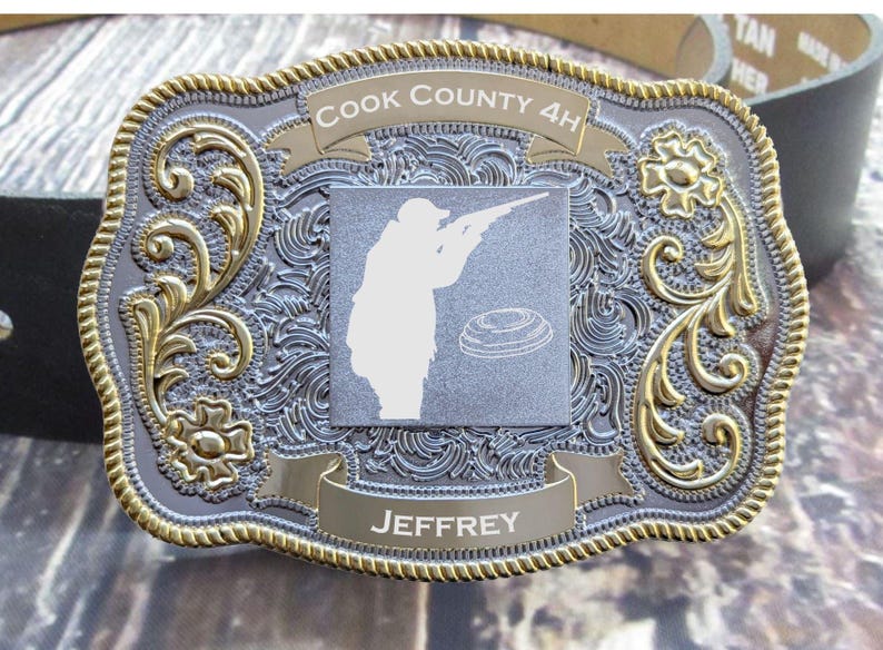 Personalized Gold & Silver Belt Buckle - Vintage - Unisex - Custom ...