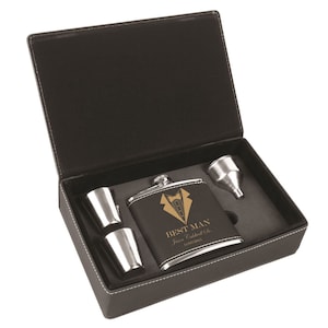 Personalized Best Man Flask Gift Set, Custom Best Man Gift, Wedding ...