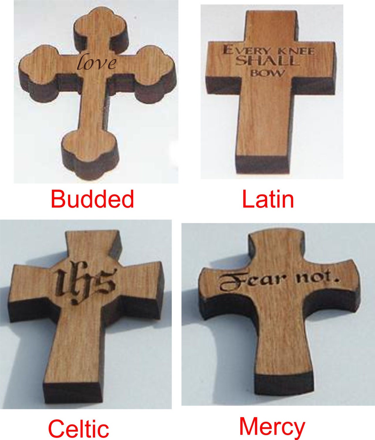 250 of Custom Engraved 1.3" Wood Pocket Crosses- Custom Cut Cross ...
