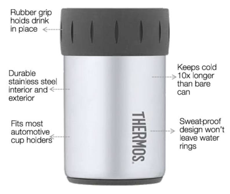 Laser Engraved Thermos Stainless Steel Insulated Can Holder ...