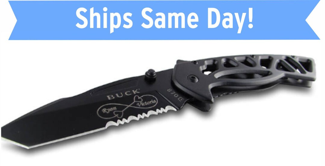 Personalized Buck Bones 3" Blade 870 Knife Groomsmen Gift - Father's ...