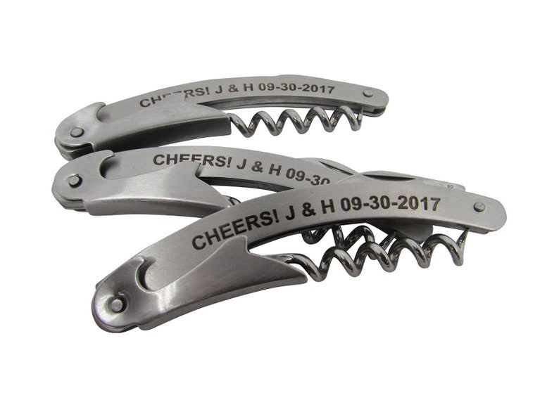 Personalized Corkscrew 3-function Wine Key Engraved Wedding - Etsy