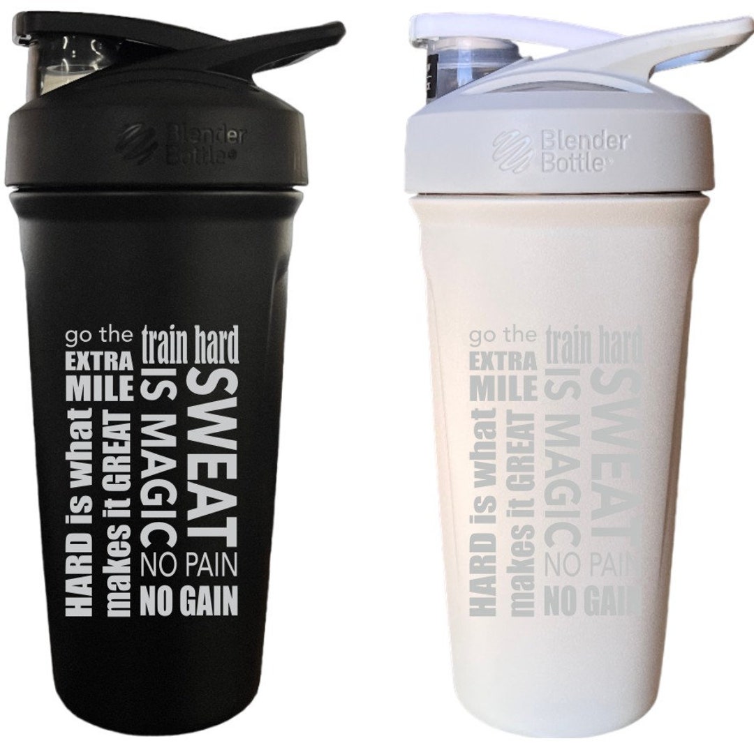 Motivational Gym Workout Bottles, 24oz Protein Shaker Blender Bottle ...