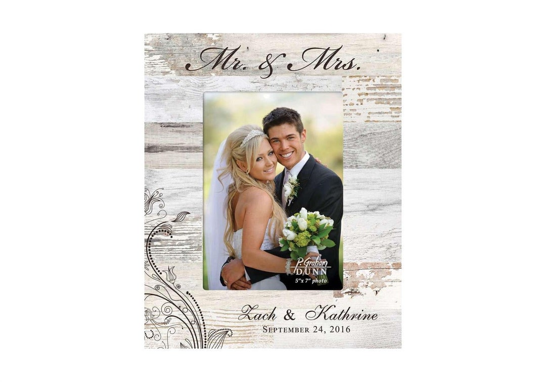 Personalized Wedding Photo Frame - Engraved Wood Wedding Picture Frame ...