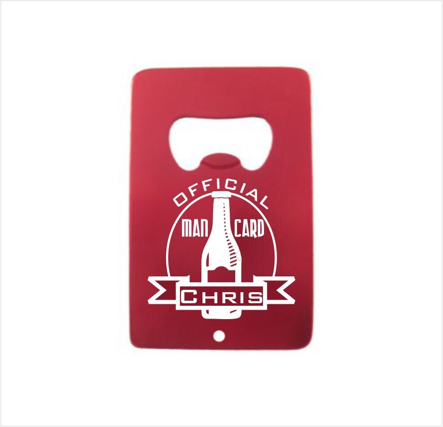 Personalized Man Card Colored Metal Credit Card Bottle Opener | Etsy