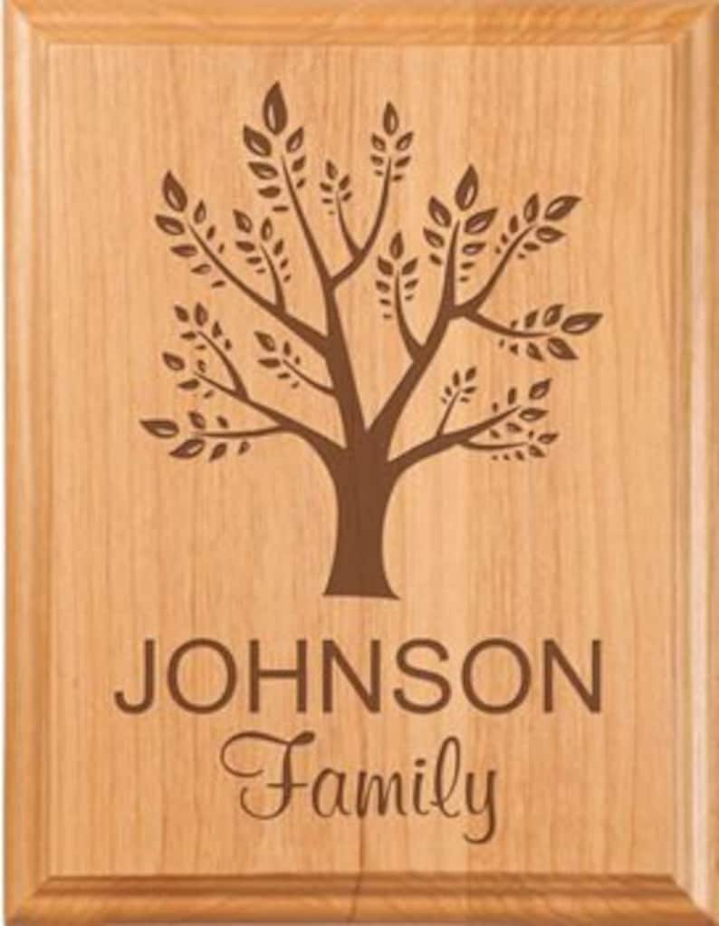 Engraved Family Tree Wall Plaque Engraved Solid Alder Wood - Etsy