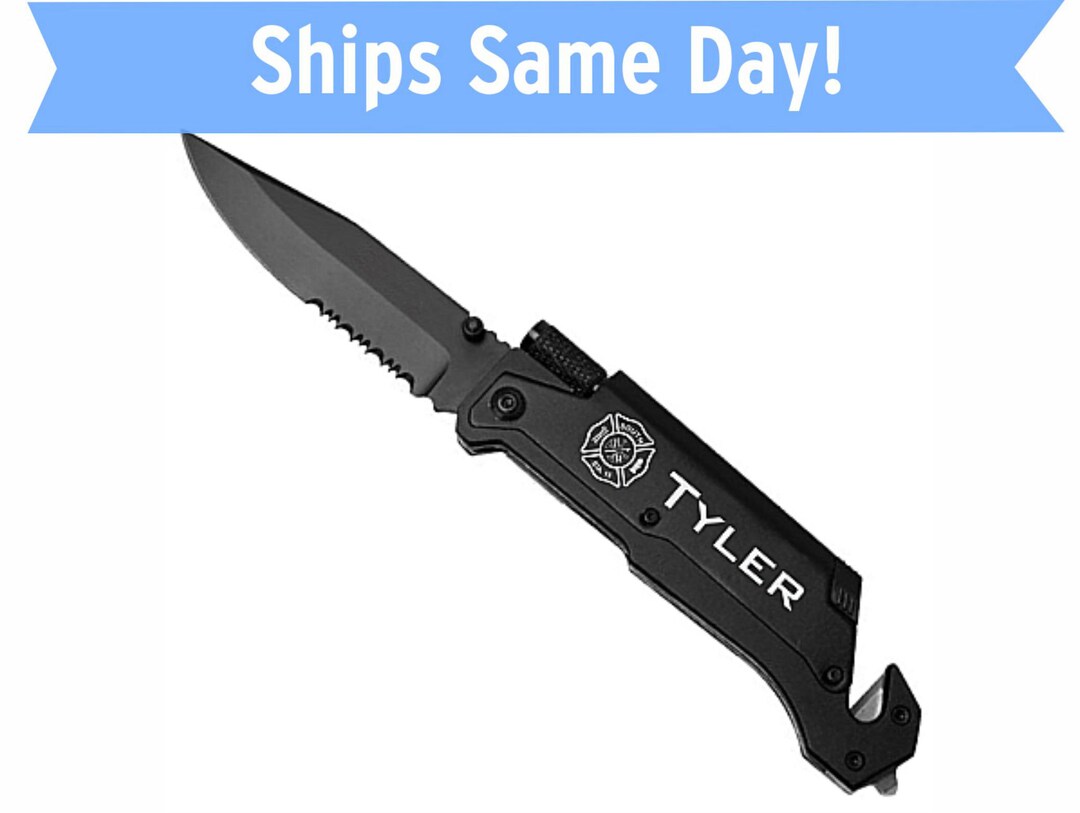 Firefighter Knife - Survival Knife With Flashlight & Firestarter ...