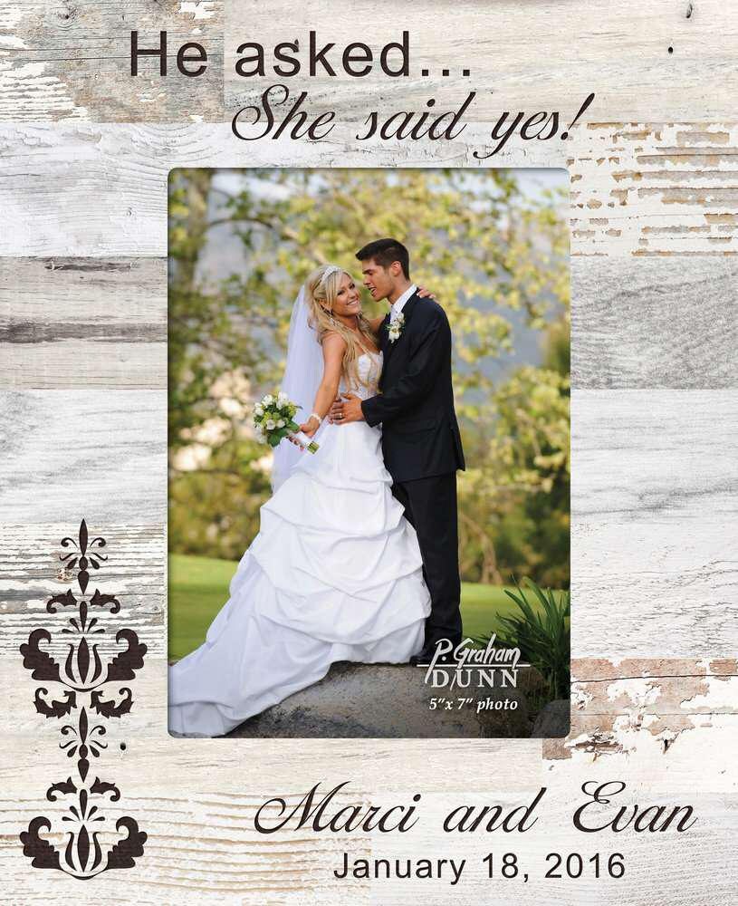 Personalized Wedding Photo Frame - Engraved Wood Wedding Picture Frame ...