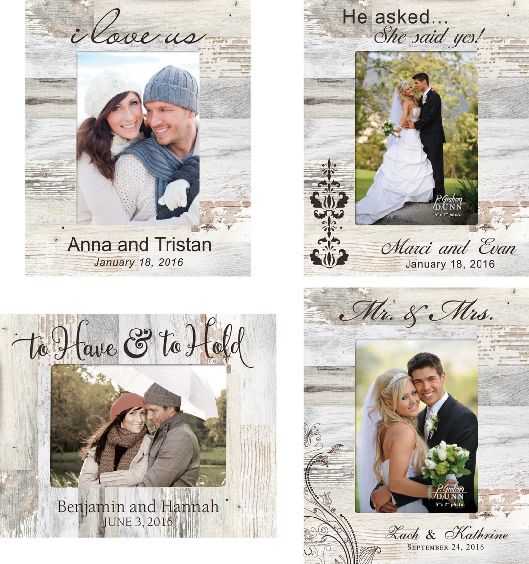 Personalized Wedding Photo Frame Engraved Wood Wedding Picture Frame ...