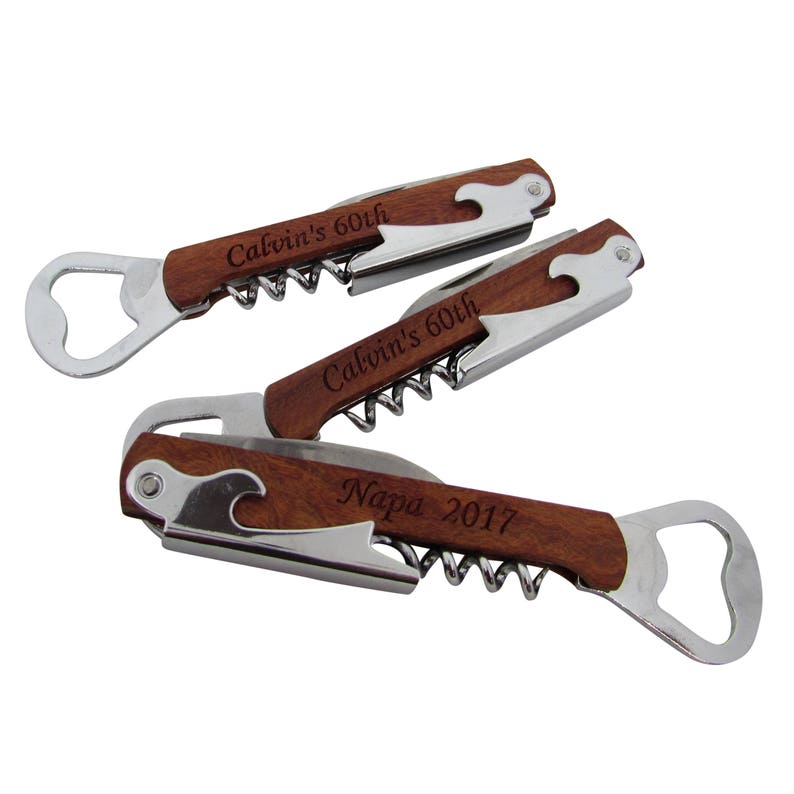 Custom Wood 4-function Custom Corkscrew Engraved Wedding | Etsy