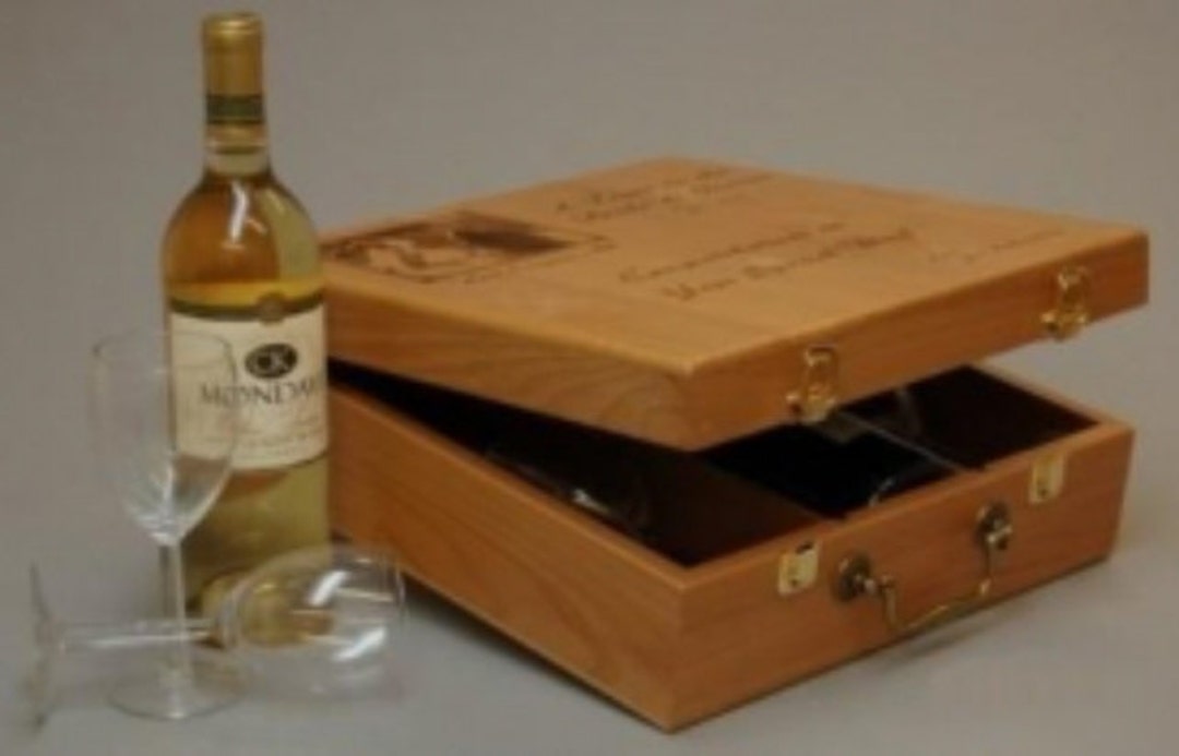 Personalized Wood Wine Box – Anniversary & Wedding Gift, Made in USA - Etsy