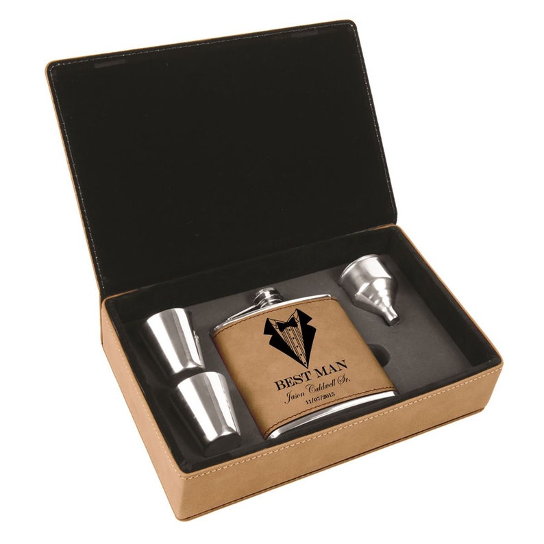 Personalized Best Man Flask Gift Set Custom Best Man Gift - Etsy